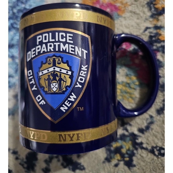 Nypd | Dining | Nypd New York Police Department Coffee Mug Gold Band ...